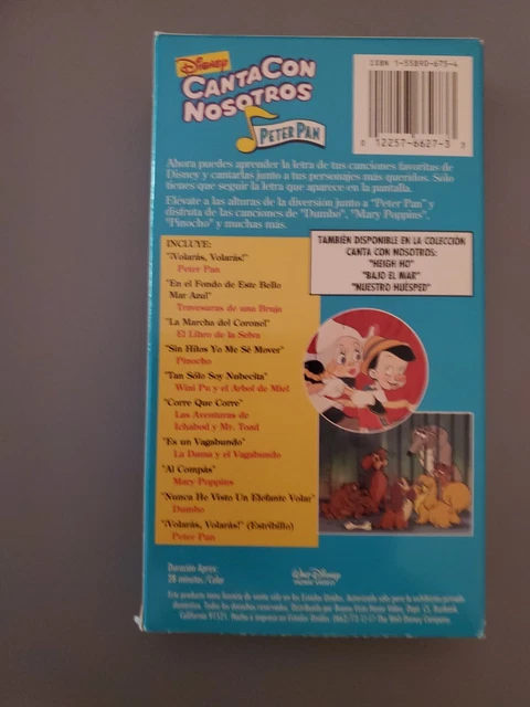 DISNEYS SING ALONG Songs - Peter Pan: You Can Fly (VHS, 1994, Spanish ...