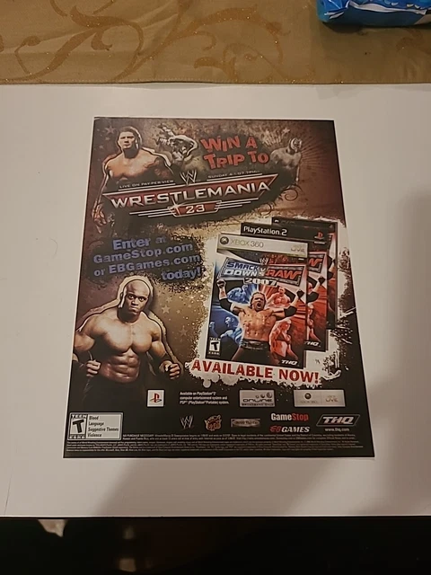 WWE SMACKDOWN VS. Raw 2007/Wrestlemania 23 Print Ad/Poster Official ...