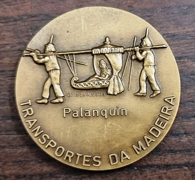 MÉDAILLE DE BRONZE D'art / Transport De L'île De Palanquim Madère EUR 9 ...