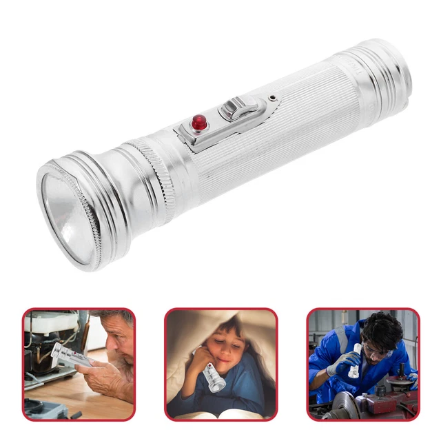 OLD-FASHIONED METAL FLASHLIGHT Vintage 80s Hand-Held Torch Battery ...