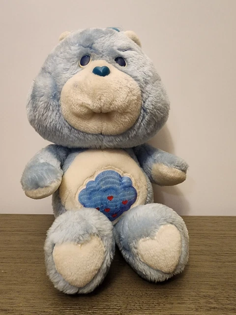 VINTAGE 1983 CARE BEARS Grumpy Bear Rain Cloud & Heart 13” Stuffed ...