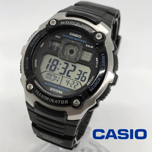 CASIO AE-2000W MEN'S sports quartz digital watch mod 3199 Stopwatch ...