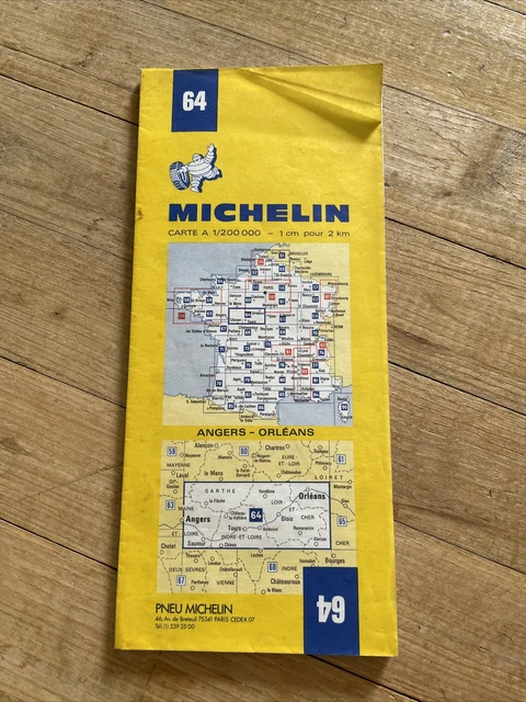 CARTE ROUTIÈRE MICHELIN 64 Angers - Orléans 1982 EUR 2,00 - PicClick FR