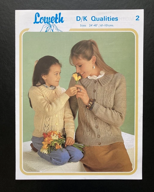 VINTAGE - LOWETH Knitting Pattern - 2 - Mother Daughter Cardigan - 24 ...