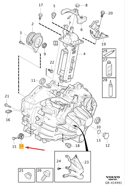 VOLVO XC60 MK2 Manual Gearbox Neutral Position Sensor 31325958 NEW ...