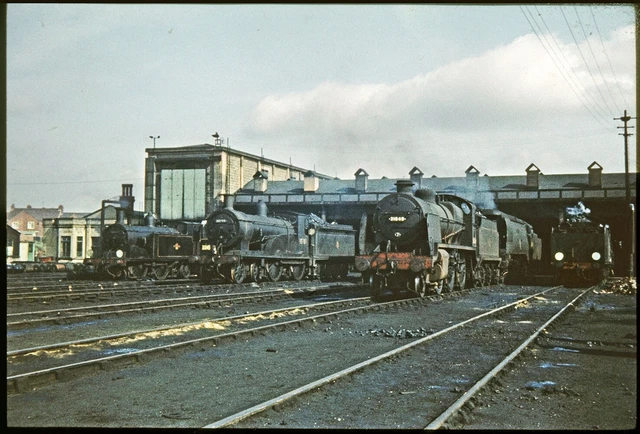 ORIGINAL RAILWAY COLOUR Slide Eastleigh Shed M7 30045 T9 30709 Mogul ...