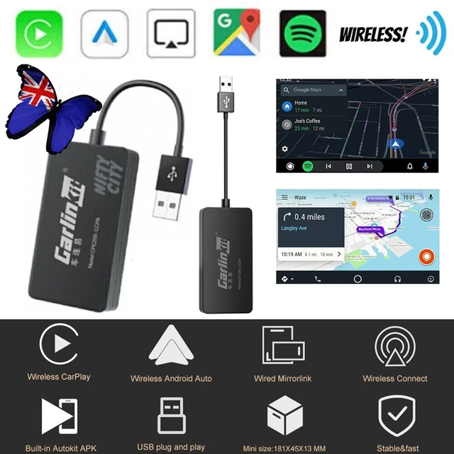 CARLINKIT WIRELESS APPLE CarPlay Wireless Android Auto Dongle Mirror ...