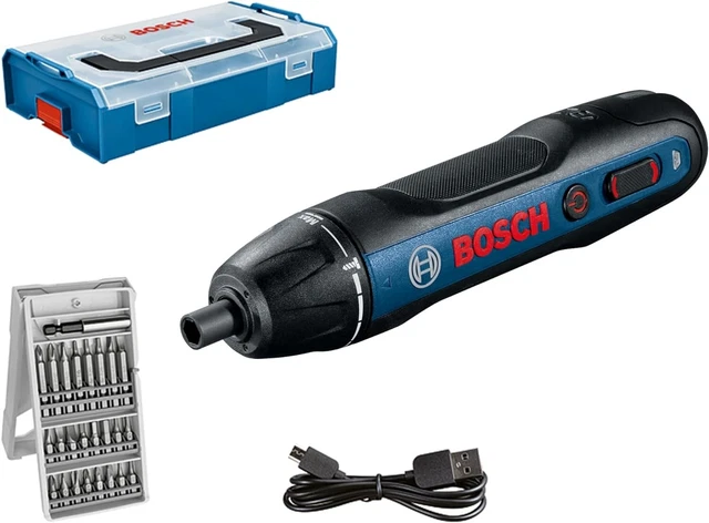 BOSCH PROFESSIONAL CORDLESS Screwdriver 25pcs Bit Set, USB Charge Cable ...