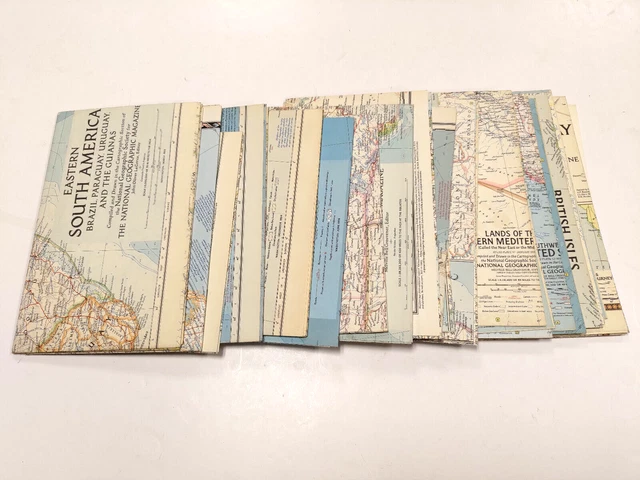 NATIONAL GEOGRAPHIC LARGE Map Supplement Collection 1955-1959 - 24 pcs ...