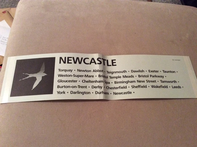 BRITISH RAIL INTERCITY Paignton To Newcastle Window Door Label £4.99 ...