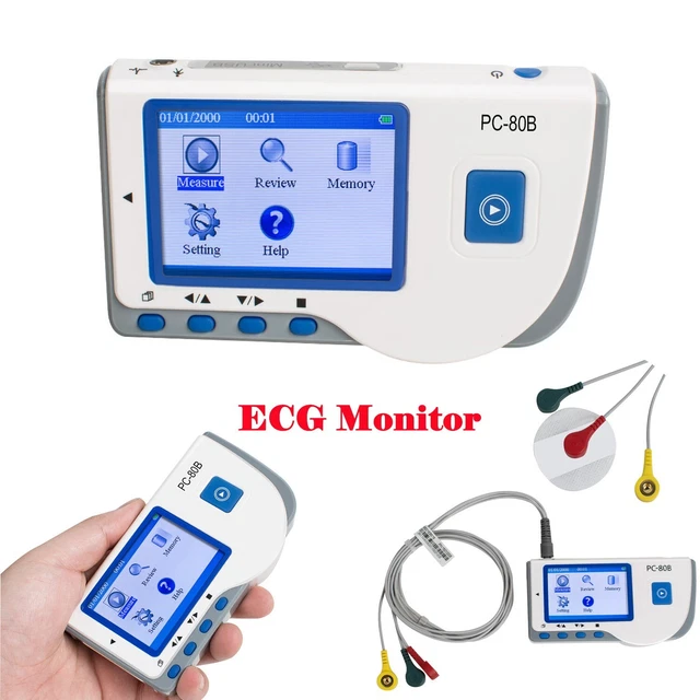 PORTABLE HANDHELD ECG EKG Monitor Patient Heart Rate Machine PC-80B ...