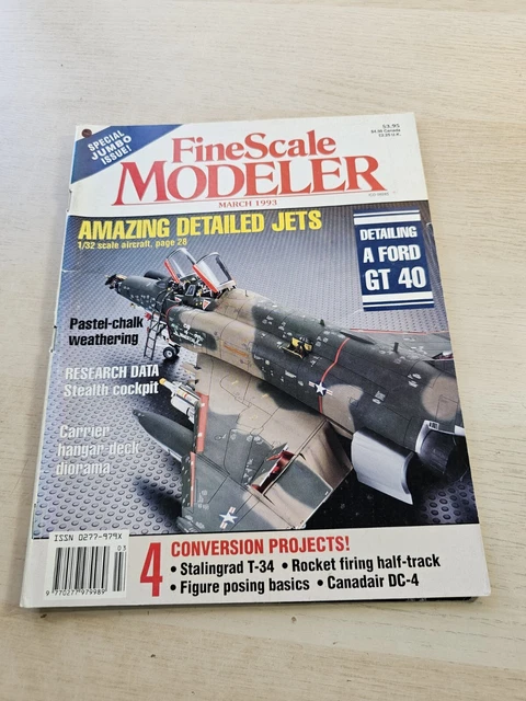 FINE SCALE MODELER Magazine March 1993 Ford GT 40 Stalingrad T-34 ...
