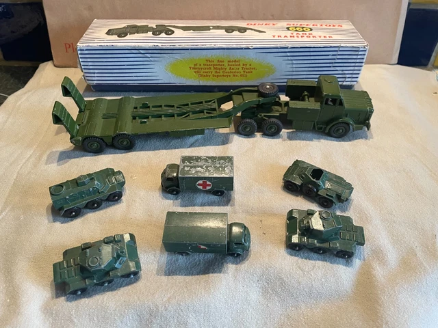 DINKY TOYS NO.660 THORNYCROFT MILTARY ANTAR TANK TRANSPORTER Boxed ...