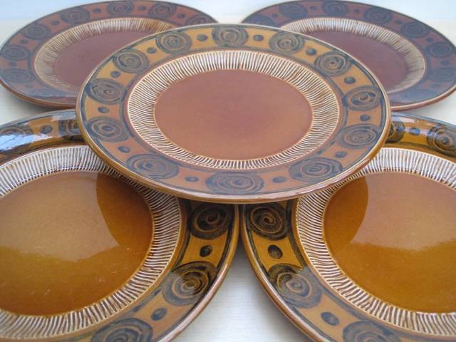 5 X 1960S Vintage British Anchor Pottery Strata Monterrey 7 Inch Side ...