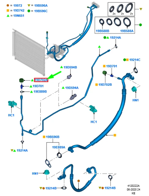FORD RANGER T6 MK1 A/C System Valve Cap 2102627 AB39-19D702-AB NEW ...