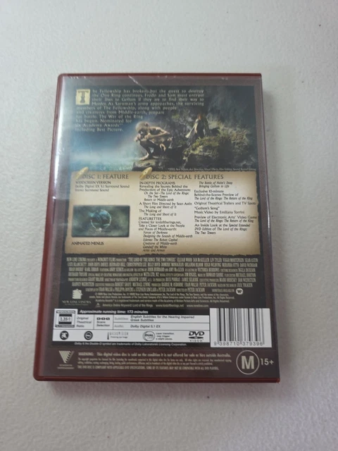 DVD R4 - Lord Of The Rings Two Towers - Elijah Wood Orlando Bloom LOTR ...