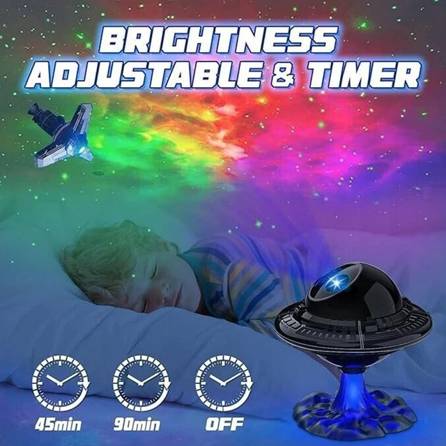 UFO SHAPED NIGHT Light Galaxy Projector 8 Nebula Color Lamp Remote V1O3 ...