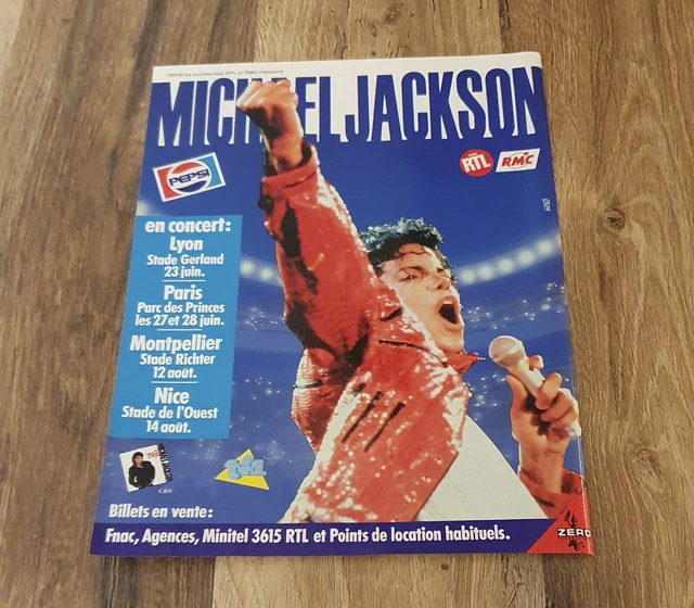 ANCIENNE PUBLICITÉ CONCERT Michael Jackson Pepsi RTL RMC 1988 EUR 12,90 ...