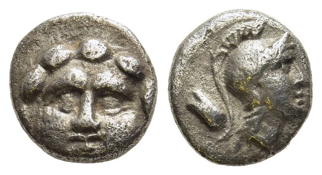 FITZ PISIDIA SELGE Silver Obol Gorgoneion Athena Helmet Greek @Non1276 ...
