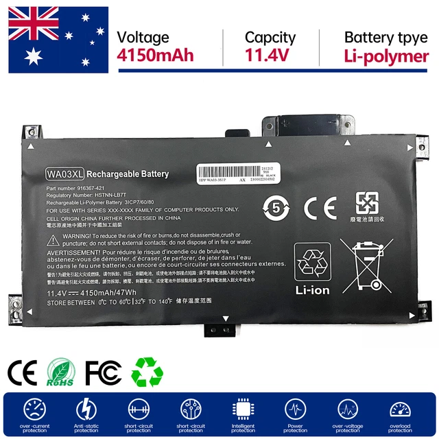 WA03XL BATTERY FOR HP 15-br100NB TPN-W126 HSTNN-LB7T HSTNN-UB7H 15 ...