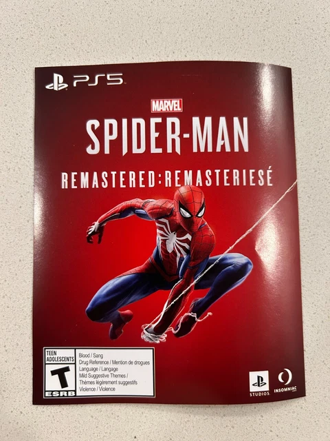 MARVEL SPIDER MAN Remastered - Playstation 5 Ps5 - Full Game Code $29. ...