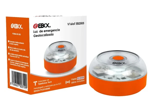 EBOX LUCE EMERGENZA V16 Approvato Dgt Con Geolocalización, Lampeggiante ...