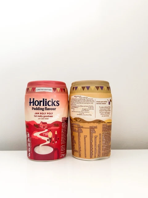 HORLICKS INSTANT MALTED Drinks Pudding Flavour Banoffee Pie & Jam Roly ...