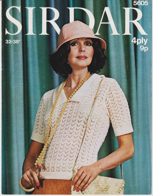 ORIGINAL VINTAGE SIRDAR knitting pattern 5605 - Lady's lacy 4 ply ...