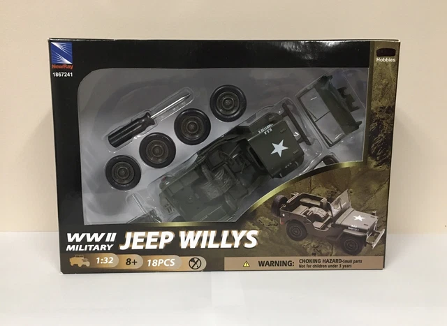 NEW RAY US Army WW2 Jeep Willys Model Kit 1:32 Scale 1867241 EUR 8,21 ...