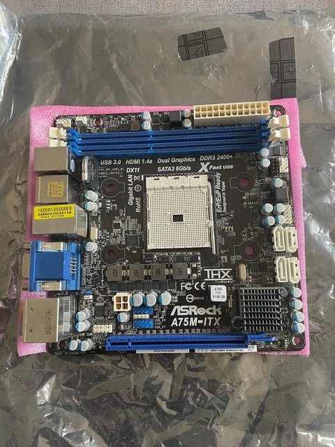 ASROCK A75M ITX motherboard - FM1 socket, PCIE, LAN £21.48 - PicClick UK