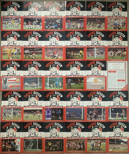 MANCHESTER UNITED FC 1991 1992 COMPLETE SEASON PROGRAMME COLLECTION Man ...