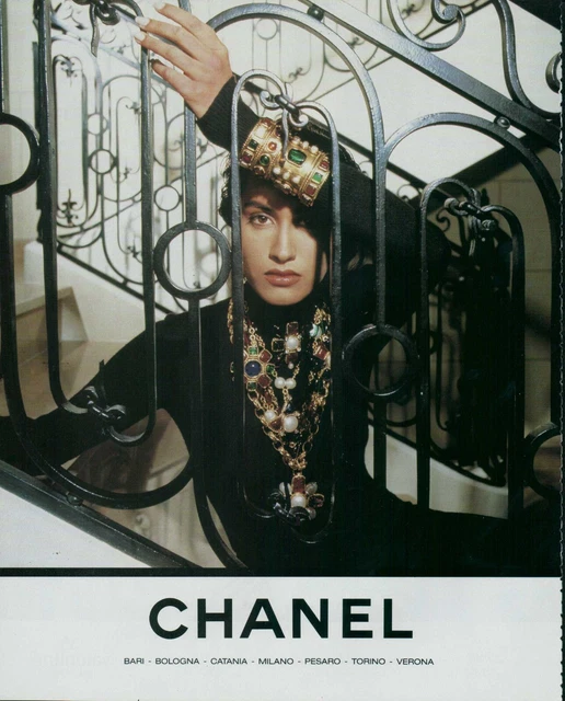 CHANEL MAGAZINE PRINT Ad Advert Yasmeen Ghauri Lagerfeld fashion 1990s ...