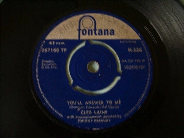 CLEO LAINE - You'll Answer To Me (7") EUR 23,81 - PicClick FR