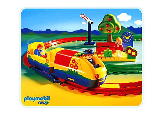 PLAYMOBIL 1.2.3 LE train électrique 6915 complet dans sa boite d ...