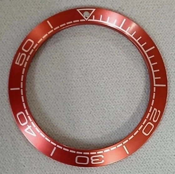 41.5MM RED METAL bezel insert For Omega Seamaster Planet Ocean ...