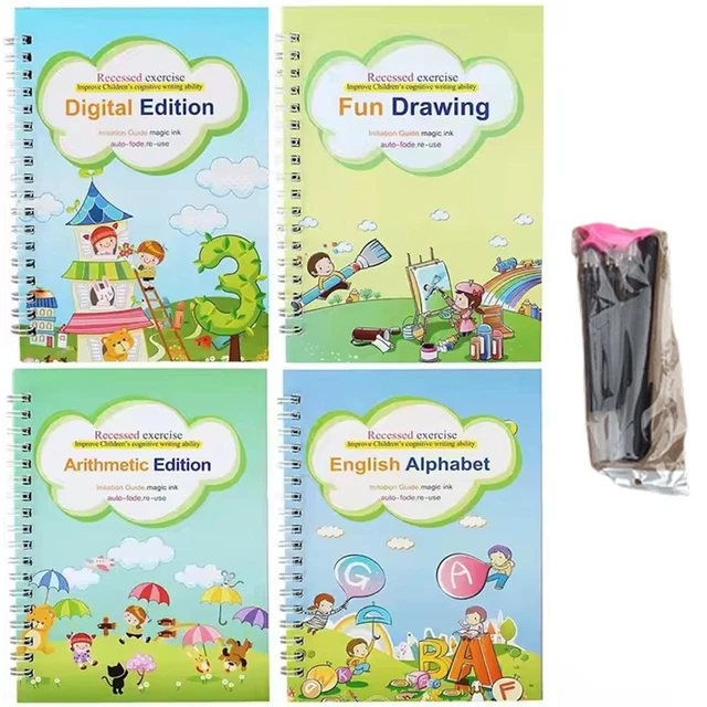 CHILDREN'S GROOVED CALLIGRAPHY practice copybook English version ...