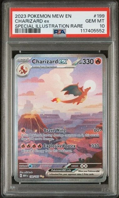 2023 POKEMON EN-MEW 151 Charizard EX 199/165 Set SIR GEM MINT PSA 10 ...