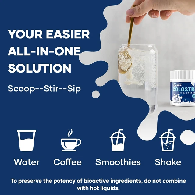 COLOSTRUM POWDER 3000MG, with 60% Natural Igg (Immunoglobulins), Grass ...