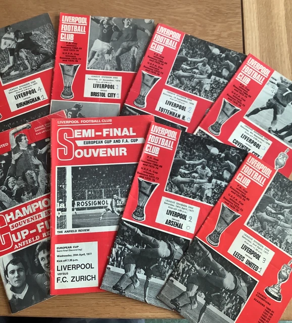 JOB LOT (9) Liverpool FC Programmes 1976/1977 £4.45 - PicClick UK