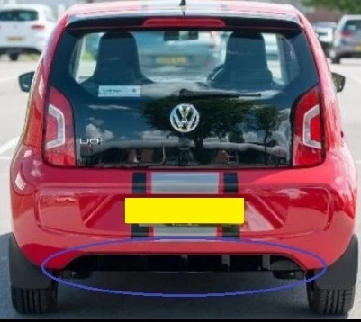 VW UP! REAR Lower Bumper Diffuser Spoiler Piano Black Rock Up GENUINE ...