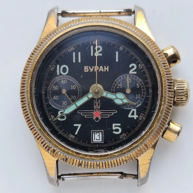 RARE MONTRE CHRONOGRAPHE BURAN Poljot URSS Vintage 3133 chronomètre ...