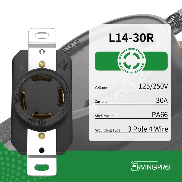NEMA L14-30R FLUSH Mounting Locking Receptacle for Generator Twist Lock ...
