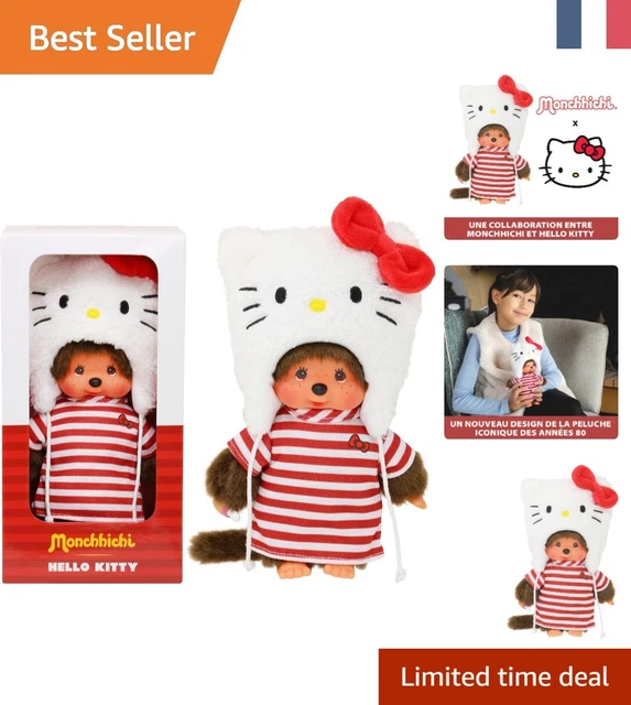 PELUCHE HELLO KITTY Monchhichi - Jouet 20 cm pour Enfants et ...