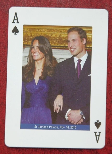 SINGLE PLAYING CARD Duchess of Wales Kate Middleton and Prince William ...