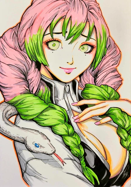 MITSURI KANROJI,DEMON SLAYER,FAN art,drawing,markers,comics,manga ...