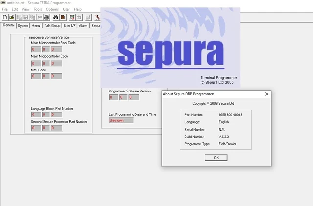LOGICIEL DE PROGRAMMATION Sepura pour Simoco Tetra Radio V6.3.3 SRP SRM ...
