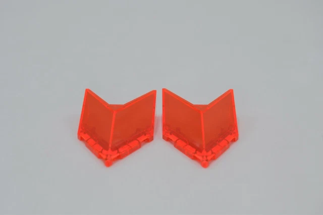 LEGO 2 X Cockpit Windschutz Trans-Neon Orange Windscreen 6x4x1 1/3 ...