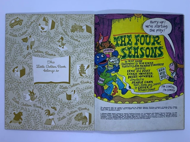 SESAME STREET LITTLE Theater Four Seasons Little Golden Book 1979 First ...