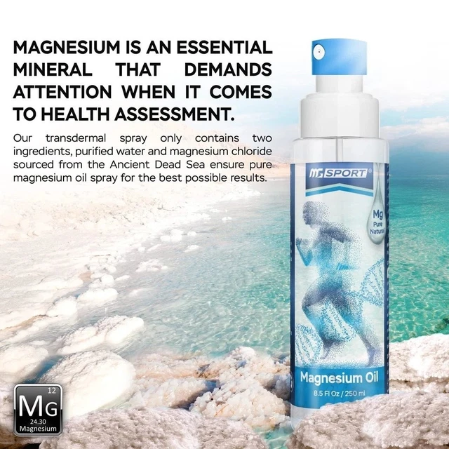 HIGH ABSORPTION PURE Magnesium Oil Spray 250 ml 100% Pure Magnesium ...