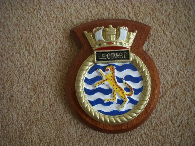 ROYAL NAVY HMS Leopard ships crest £18.00 - PicClick UK